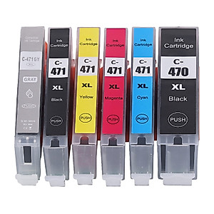 Fafeicy Ink Cartridge, Sublimation Ink Cartridge, Printing Cartridge, Ink Cartridge Printing Accessory Part for PIXMA MG5740 MG6840 MG7740, Ink & Toner (BK BK C M Y GY 6 Colors)