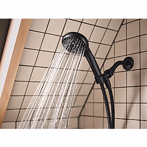 Moen Beric Matte Black Single Handle Modern Tub and Shower Faucet with Handshower, Valve Included, 82775BL