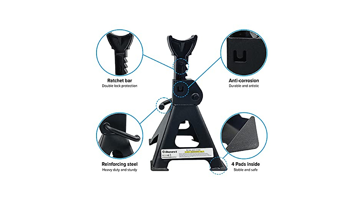 Donext 3 Ton Steel Jack Stands – Adjustable & Safe Vehicle Support