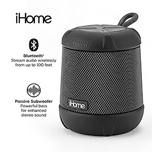iHome Waterproof Bluetooth Speaker, Shockproof Portable Speaker with 20HR Battery Life, iP67 Wireless Speaker Great for Camping Essentials, Kayak Accessories, Beach Accessories, and Pool Accessories