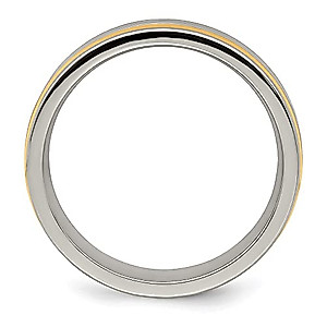 Diamond2Deal Edward Mirell Titanium and 14k Gold 6mm Miligrain Wedding Band Ring