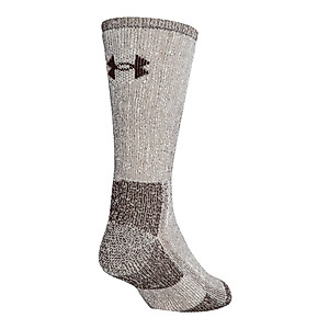 Under Armour Adult Hitch Coldgear Boot Socks, 2-Pairs , Brown , Medium