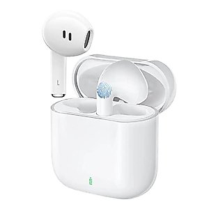 KCOOL Wireless Earbuds, HiFi Stereo Earphones Bluetooth 5.2 Headphones, Noise Reduction, Auto Pairing Mini Earbuds 30 hrs Playtime with Charging Case for Sports/Work, Gifts for Dad/Him