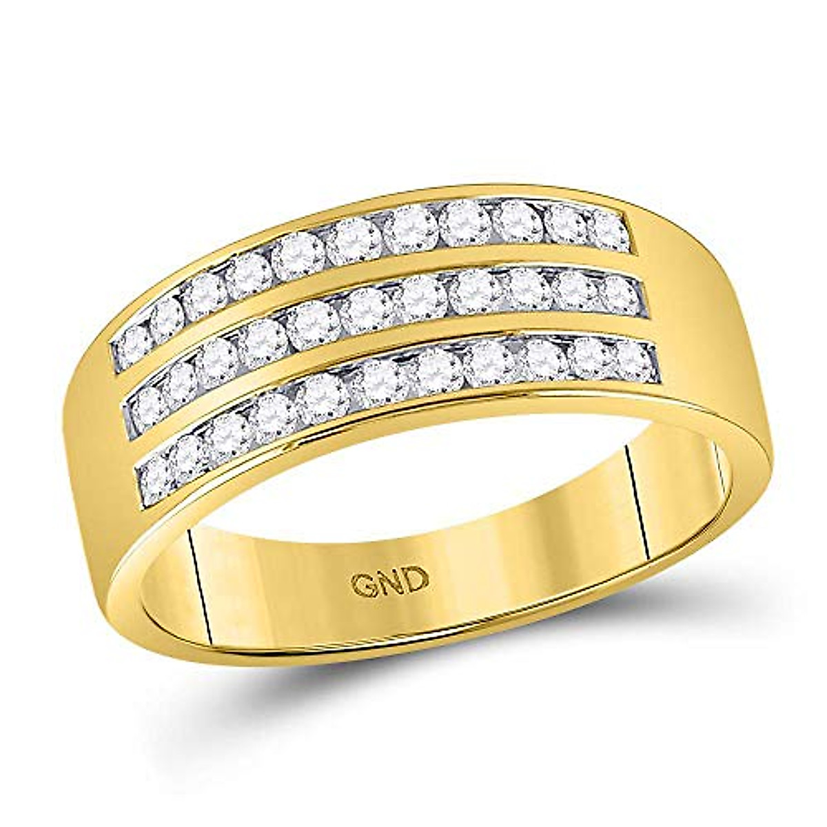 Solid 10k Yellow Gold His and Hers Princess Cut Diamond Cluster Matching Couple Three Rings Bridal Engagement Ring Wedding Bands Set 1.62 Ct. - (L = 6.5, M = 9)