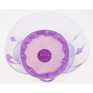 Cizoe Tea Party Fascinator Kentucky Derby Hat Fascinator Pillbox Hat Headband for Cocktail(A-purple