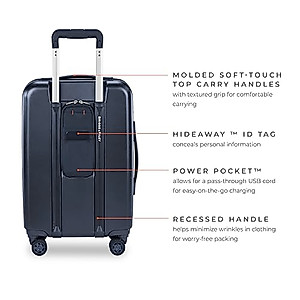Briggs & Riley Sympatico Hardside Domestic Spinner Luggage, Matte Navy, 22-Inch Carry-On