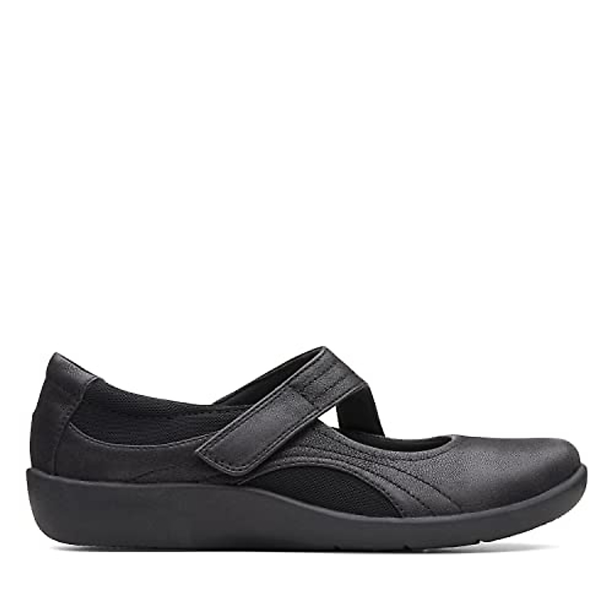 Clarks womens Sillian Bella Mary Jane Flat, Black, 8.5 Wide US