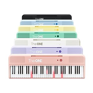 The ONE Smart Keyboard COLOR 61 Lighted Keys Piano Keyboard, Digital Piano for Beginners with 256 Tones, 64 Polyphony, Built-in LED Lights and Free Apps (Pink)