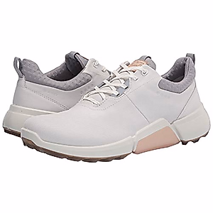 ECCO Women's Biom Hybrid 4 Gore-TEX Waterproof Golf Shoe, White/Silver Grey, 6-6.5