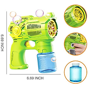 Bubble Guns with Batteries and Refill Solutions Included - Set of 2 High Efficiency Bubbles Toys for Boys, Girls, Toddlers and Kids! for Indoor & Outdoor Play (2 Pack)