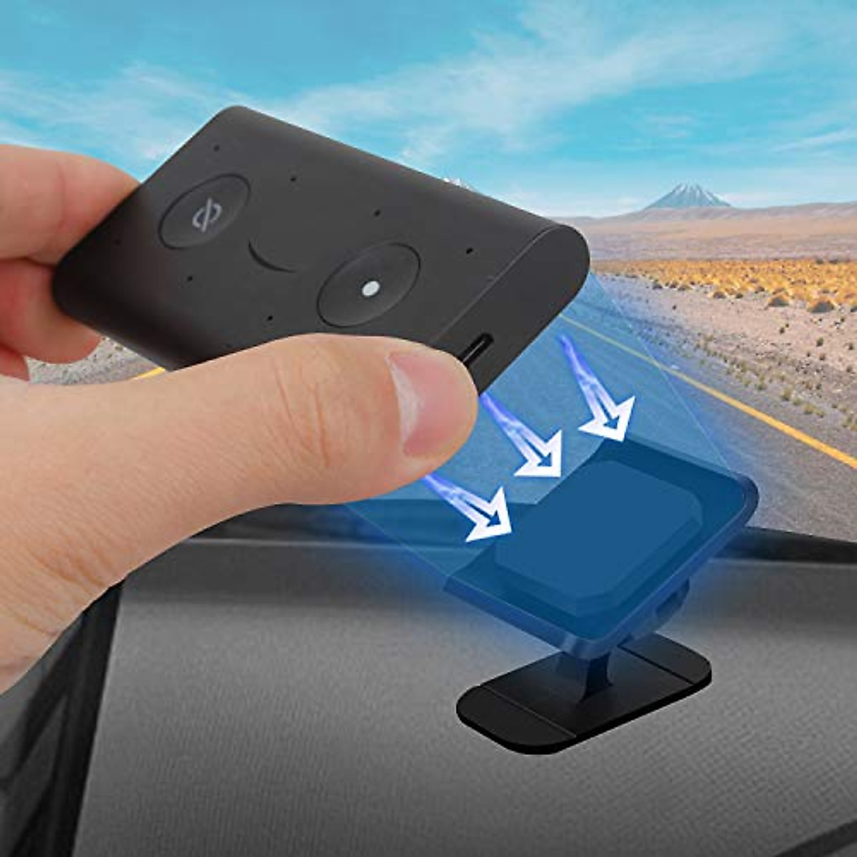 YiePhiot 3M Tape Magnetic Car Mount Compatible with Echo Auto, Car Accessories, Auto Mount pad Stick to Flat or Oblique Car face with 3M Tape, Universal Dashboard Car Mount