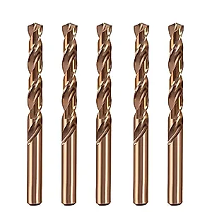HSS Cobalt Drill Bit Set 15/32 Inch 5Pcs M35 Co Twist Jobber Length Steel Metal Drill Bits