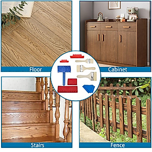 Wood Grain Tool, 9pcs Fake Wood Grain Roller Paint Brushes Rubber Graining Tool Paint Look Like Wood DIY Painting Tools for Walls Floors Room Decoration