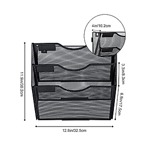 superbpag Hanging Wall File Organizer 3 Pocket, Wall Mounted Mail Document Holder Paper Storage Rack, Wall Organization for Office Home Classroom, Black