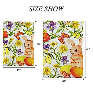 My Little Nest Seasonal Garden Flag Easter Bunny Spring Butterflies Vertical Garden Flags Double Sided for Home Farmhouse Yard Holiday Flag Outdoor Decoration Banner 12"x18"