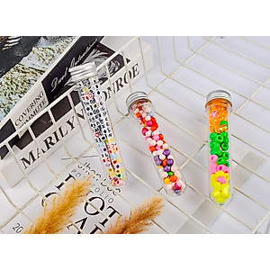 XP-Art 25x140mm(40ml) Plastic Test Tubes with Screw Caps for Gumball Candy Storage, Bath Salt Vials, Plants Propagation(30 Pack)