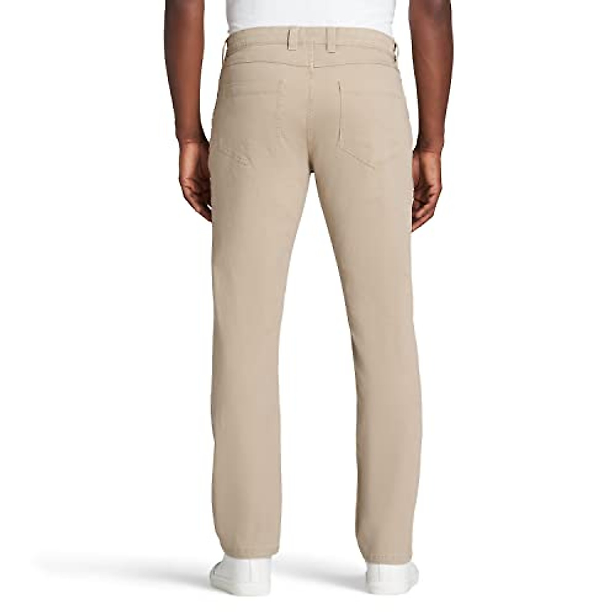 IZOD Men's Saltwater Stretch Flat-Front Chino Pants, Pale Khaki Slim, 33W x 29L