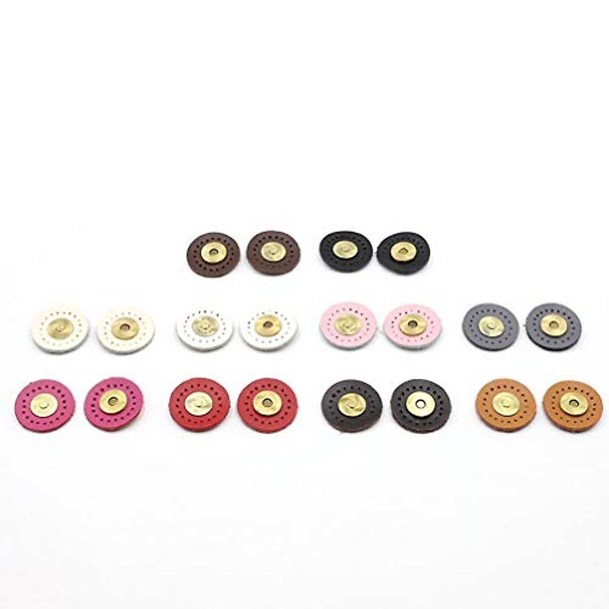 EXCEART Purse Wallet 2 Pair Magnetic Buckle Bag Button Purse Snap Closure Purse Handbag Fastener Replacement for DIY Purse Bag Clothes Leather Accesories Brown Yellow Round Purse