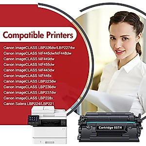 057H 057 High Yield Toner Cartridge 057H Black 1-Pack Compatible Replacement for Canon 057H Toner Cartridge Color ImageCLASS MF445dw MF448dw MF449dw LBP226dw LBP227dw MF445 LBP220 Series Printer