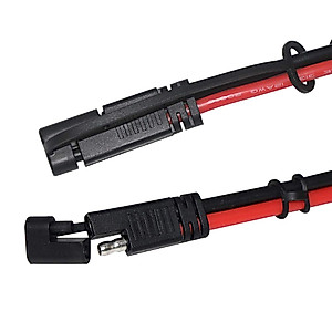 SPARKING 6FT 12AWG SAE to SAE Extension Cable 2Pin Bullet Quick Connect Heavy Duty Wire Harness with Waterproof Cap (6FT)