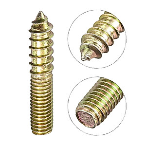 uxcell M8x40mm Hanger Bolts, 24pcs Double Ended Thread Dowel Screws for Wood Furniture Connecting