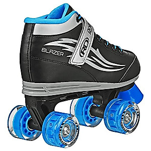 Roller Derby Boys Blazer Lighted Wheel Roller Skate, Black, Size 5