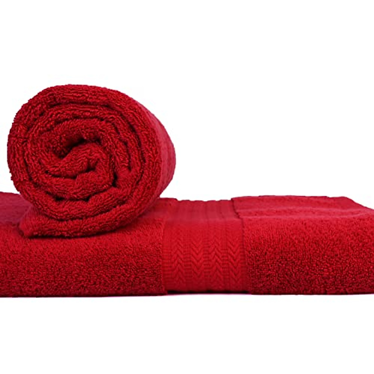 AKTI Premium Cotton Bath Sheets Towels for Adults, 35x70 Inches, Pack of 2, Super Soft, Extra Absorbent, Hotel & Spa Quality Bath Towels Extra Large, 580 GSM - Red Towels for Bathroom