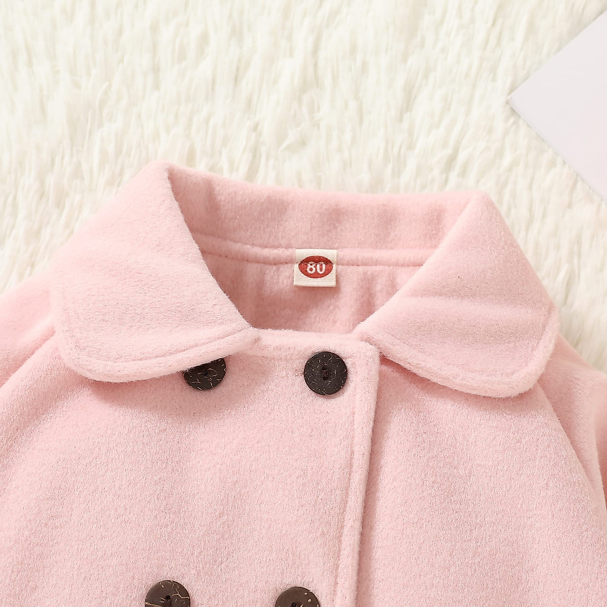 JEELLIGULAR Toddler Baby Girl Coats Kids Cloak Button Warm Thick Jacket Clothes Baby Fall Winter Outwear Clothes Set (Pink, 12-18 Months)