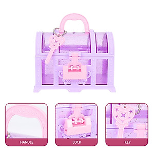 2pcs Box Treasure Chest Cosmetic Container Kids Jewelry Container Jewelry Organizer Toys for Girls Children Room Ornament Girls Bedroom Organizer Cosmetic Organizer
