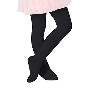 Century Star Ultra-Soft Footed Dance Sockings Ballet Tights Kids Super Elasticity School Uniform Tights For Girls 1 Pack Black 6-9