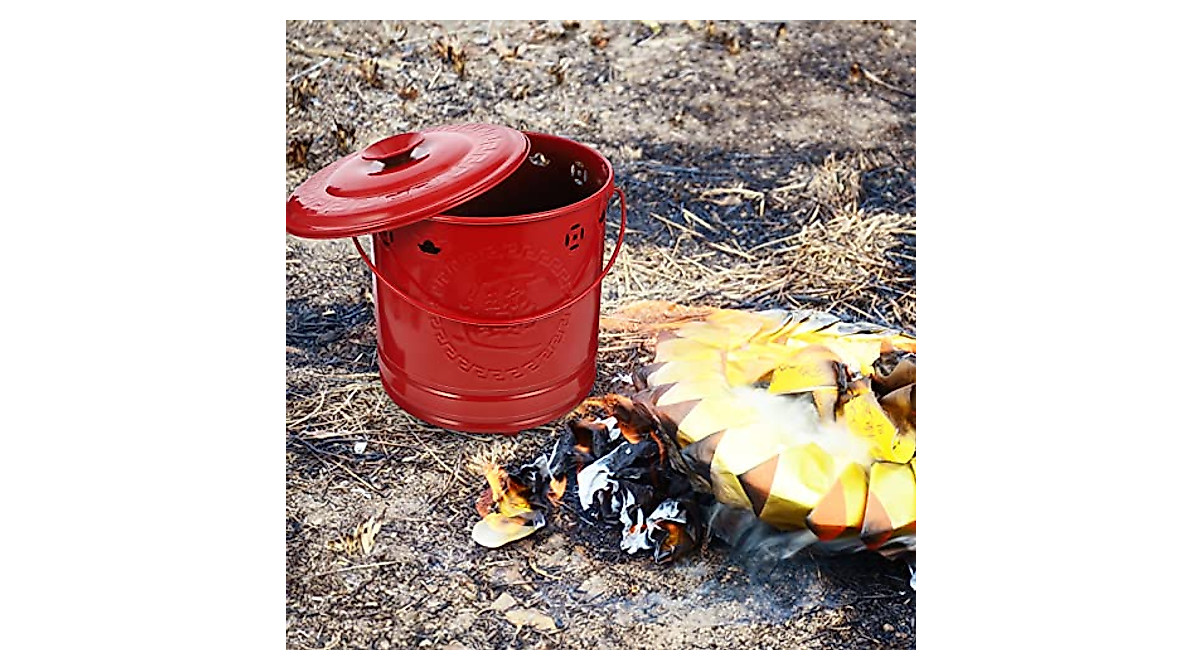 Durable Red Burn Barrel Incinerator for Yard Waste & Debris Disposal
