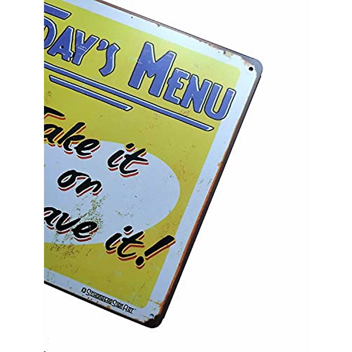 ERLOOD Today's Menu Take It or Leave It Retro Vintage Kitchen Signs Wall Decor Metal Tin Sign 12X 8