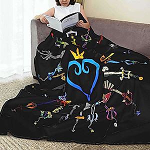 Hearts-Keyblades Ultra Soft Fleece Blanket Flannel Velvet Plush Throw Blanket,60x50in
