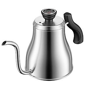 Meelio Pour Over Coffee Kettle 1.2 Liter 40 oz Tea Kettle with Thermometer for Stove Top Gooseneck Kettle, Stainless Steel Tea Pot Stovetop Teapot for Drip Coffee, Tea