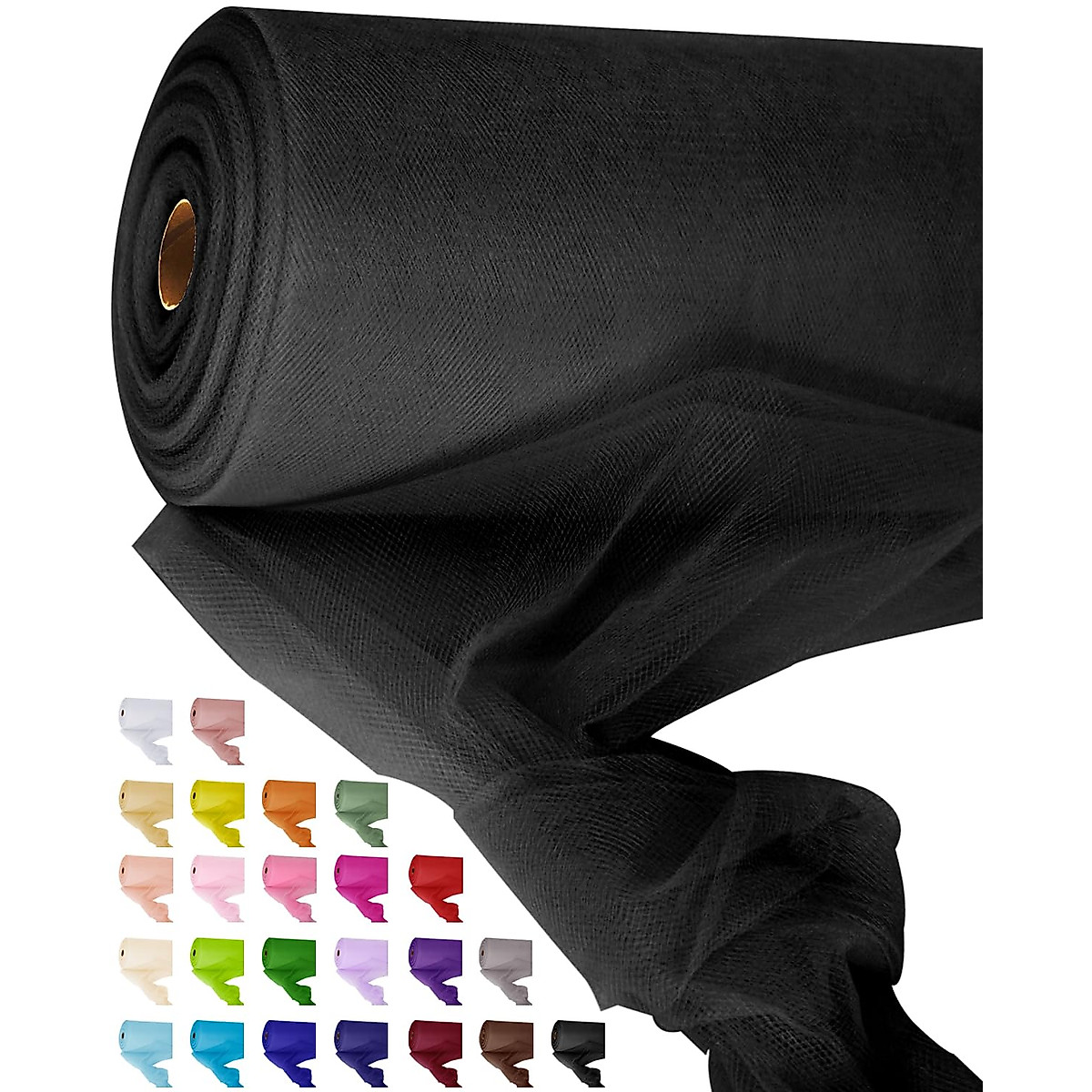 Tulle Fabric Roll, 54 Inch by 40 Yards Sheer Fabric Netting Matte Mesh Bolt for DIY Wedding Decorations, Gift Wrapping, Baby Shower, Tutu Skirt, Halloween Crafts, Christmas Party Supplies (Black)