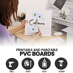 (3-Pack) Calvana Expanded PVC Sheets (White) - 12” x 12” x 1/4” Plastic Board Sheet - Printable Board for Signage and Crafts - Flexible, Durable, and Water-Resistant - Suitable for Outdoor Use