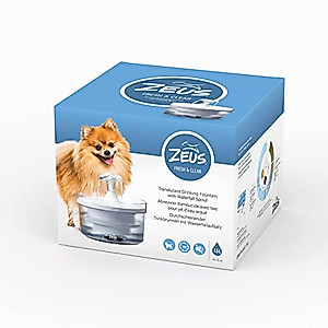 Zeus Fresh & Clear Dog Drinking Fountain with Waterfall Spout