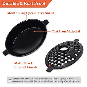 Wood Stove Steamer, Cast Iron Fireplace Humidifier, Indoor Humidifier for Home Heating, Black Bowl Fireplace Stove Covers Accessories Decorative, Matte Black Finish, Rust Resistant, 2.7 Quart Capacity