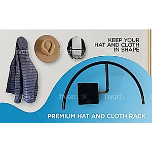 Hat Rack - 4 Pcs - Wall Mounted Display Rack- Multifunctionnal Helmet Rack- Black Painted Steel Hanging Hat Rack - Wall Rack for Hat, Helmet & Coat - Cap Holder Organizer for Bedroom, Entryway...