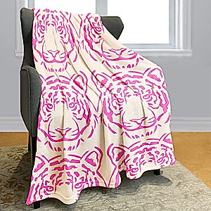 SXCHEN 60"x80" Blankets Plush Sofa Bed Throw Pink Tiger