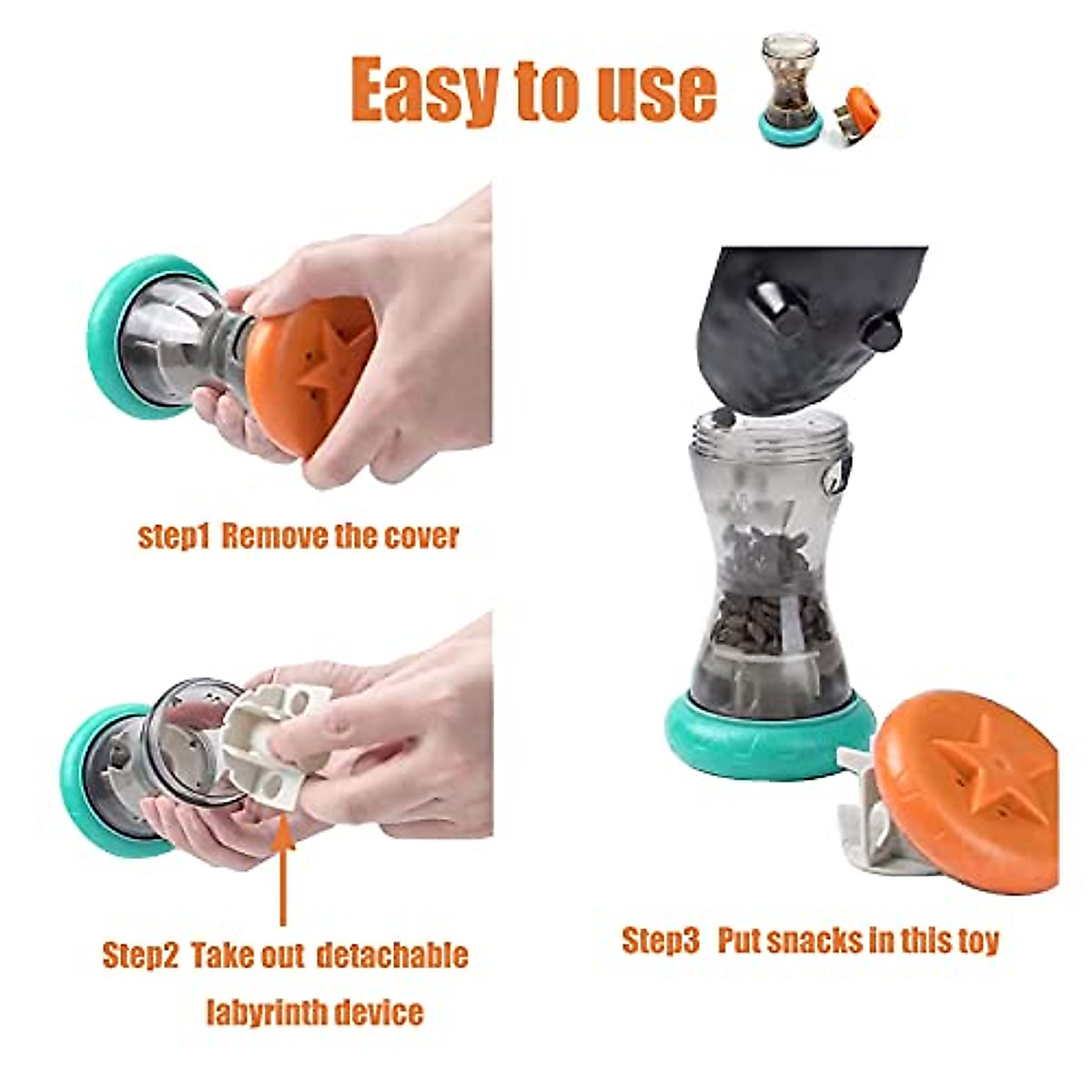 Aelflane Treat Dispensing Puzzle Toys for Small Dogs,Interactive Chase Toys,Slow Feeder,Perfect Alternative to Slow Feeder Dog Bowls to Improves Pets Digestion,Barbell-Shaped Dog Toys