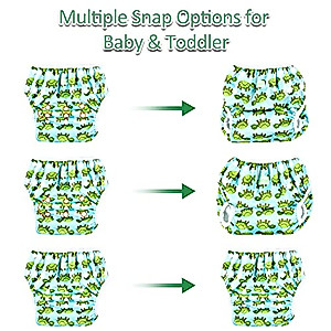 wegreeco Baby & Toddler Snap One Size Adjustable Reusable Baby Swim Diaper (Diving, Ocean, Turtle, Large, 3 Pack)