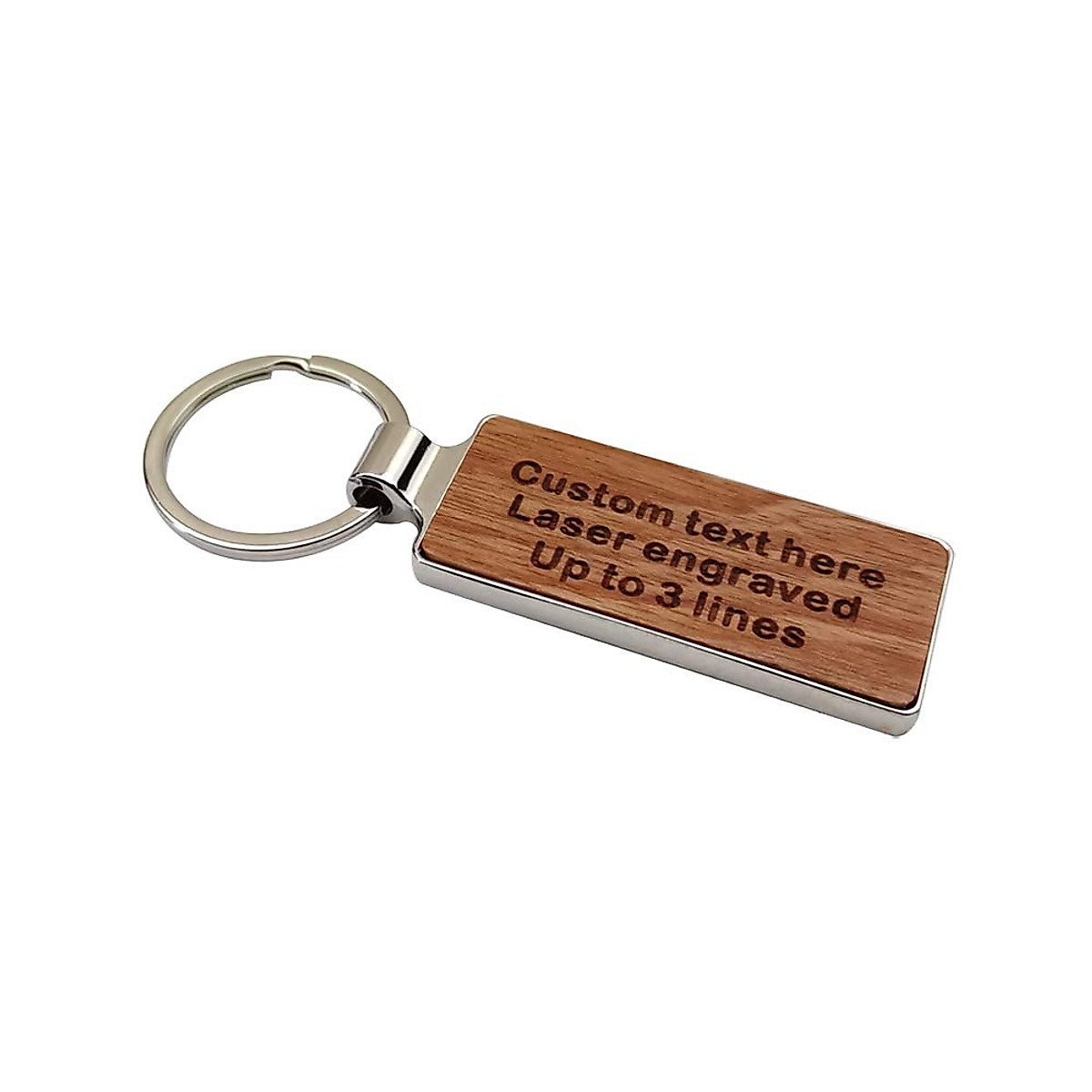 MOJIA Personalized Custom Keychain, Custom Engraved Wood Keychain - Free Engraving (Walnut)