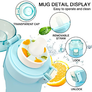 Sports Air Water Bottle, 650ML Fruit Fragrance Water Bottle with 14 Air Flavour Pods, 0% Sugar Water Cup BPA Free, Sports Water Cup Suitable for Gym and Outdoor Sports (Gradient Blue + 14 Pods)