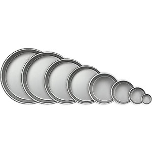 PME Professional Aluminum Baking Pan Round 8 x 4, 8-Inch, Silver