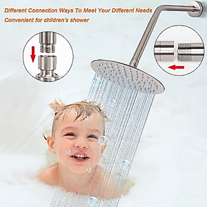 HarJue Shower Head Extension Arm, Shower Head Extender Water Outlet- Lowers Existing, Shower Pipe Extension for Bathroom, Made of Solid Metal Stainless Steel(6 Inch, Brushed Nickel)