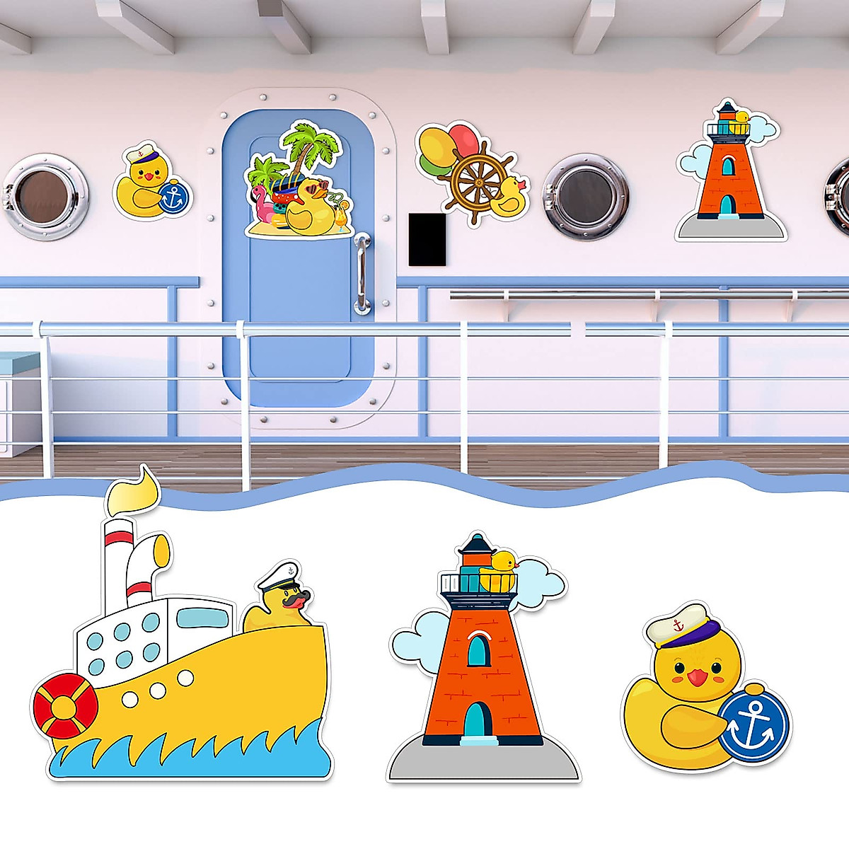 Xuhal 12 Pieces Duck Cruise Door Decorations Funny Cruise Door Magnets Duck Fridge Magnet Reusable Duck Magnetic Stickers Decals for Ship Refrigerator Stateroom Carnival Car Birthday Kitchen Decor