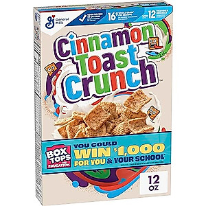 Original Cinnamon Toast Crunch Breakfast Cereal, Crispy Cinnamon Cereal, 12 OZ Cereal Box