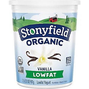Stonyfield Organic Lowfat Yogurt, Vanilla, 32 oz. – 6g of Protein, Multiserving Yogurt