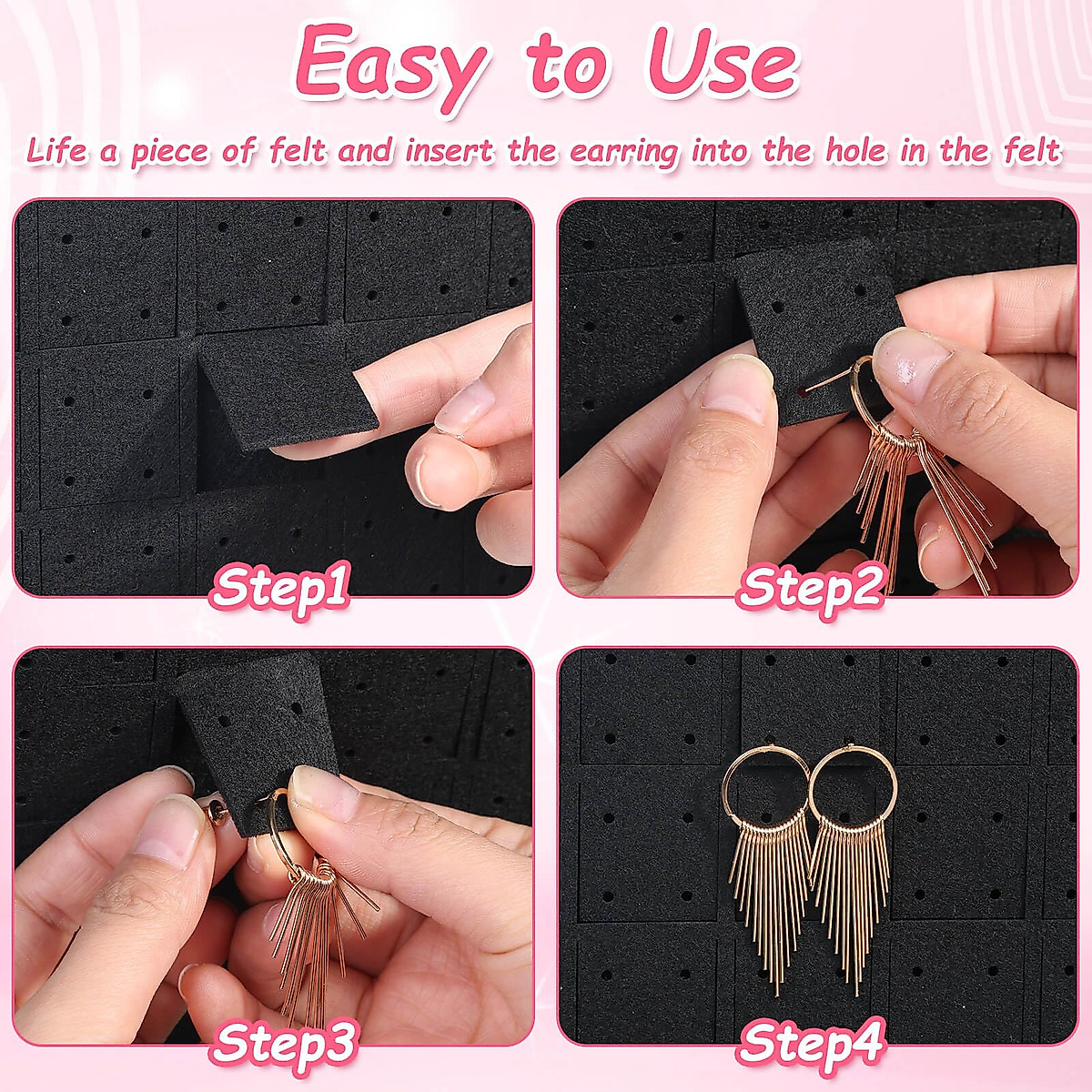 shynek 2 Pack Hanging Jewelry Holder Organizer includes Necklaces Holder and Earring Organizer Hanger for Necklaces, Earrings, Bracelets, and Anklets Display and Storage for Wall, Closet and Door